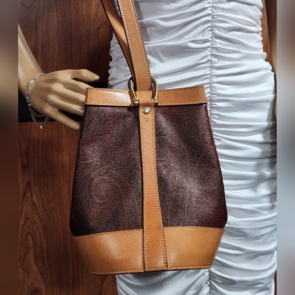 Etro | Bags | Etro Milano Paisley Bucket Bag With Rare Slip Through ...